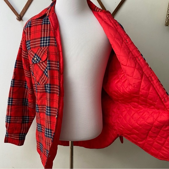 Vintage | Jackets & Coats | Vintage Plaid Flannel Quilted Lined Shirt ...